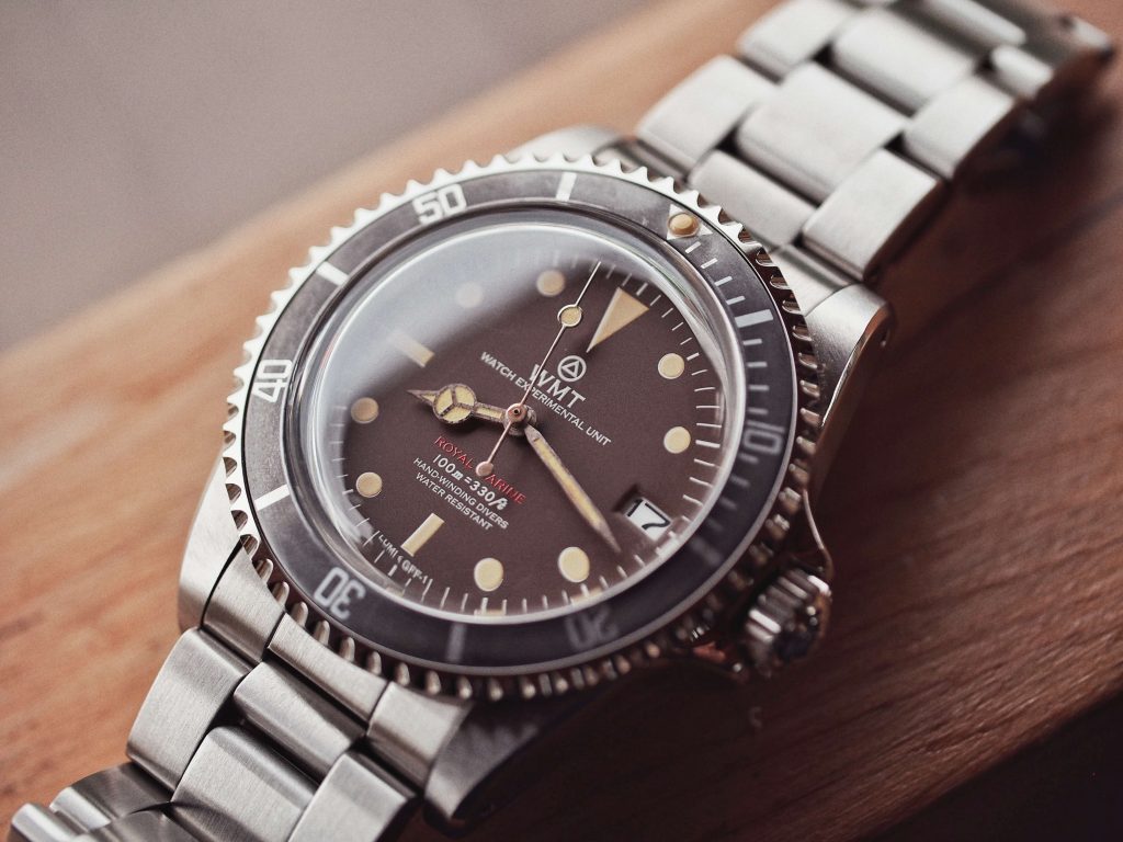 Royal Marine - ( Tropical Brown ) Metal Band + Italian Leather Strap ...